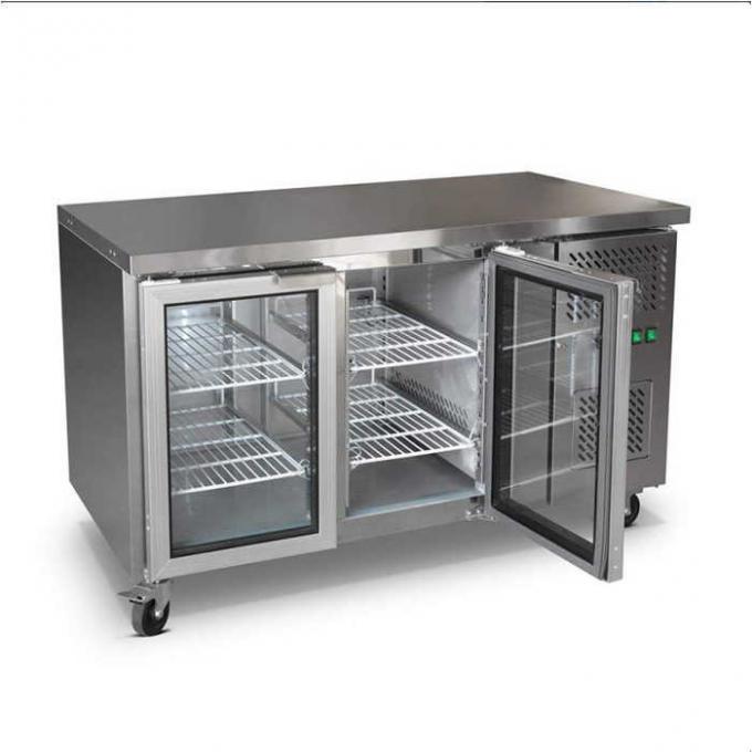 Stainless Steel Fan Cooling 2 Door Undercounter Chiller